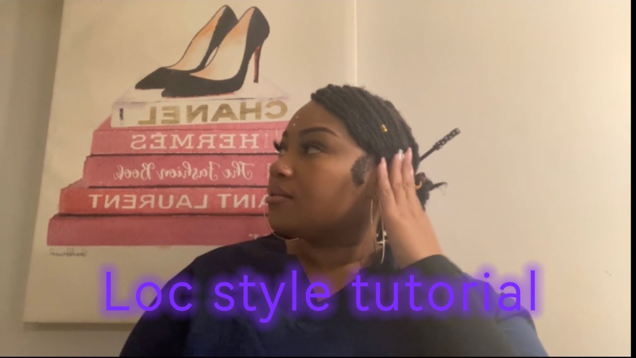 Loc style tutorial (Low bun and Side swoop bang) - YouTube