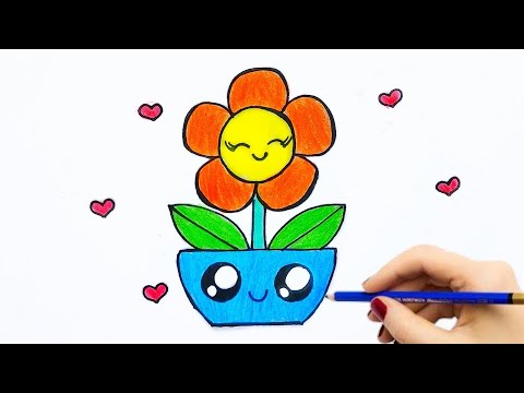 HOW TO DRAW A CUTE FLOWER 🌼 STEP BY STEP | DRAWINGS AND COLORING FOR ...