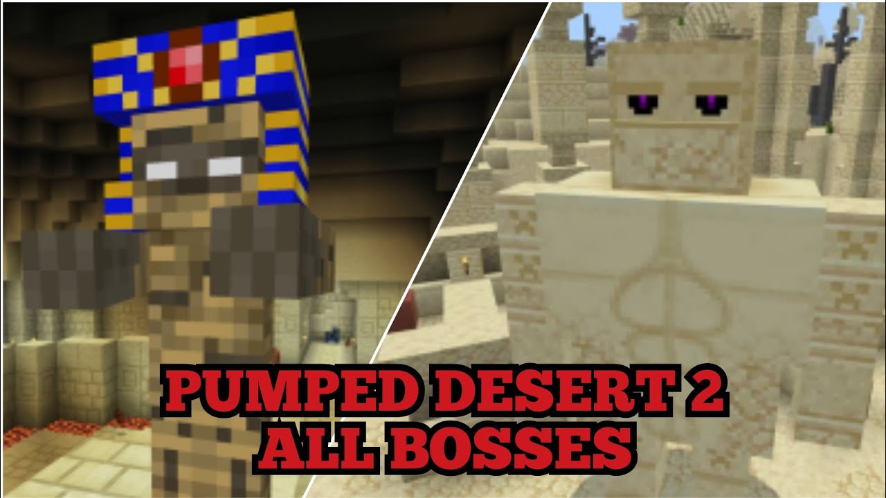 Minecraft Pumped Desert 2 All Bosses ( Bedrock Addon ) - YouTube
