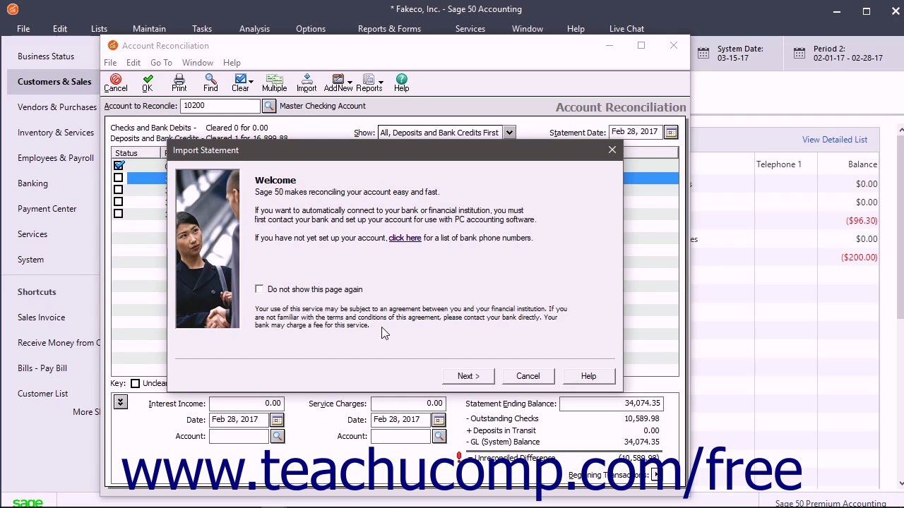 Sage 50 2018 Tutorial Reconciling Bank Accounts Sage Training - YouTube