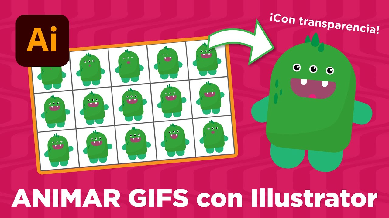 Como ANIMAR Gifs en Adobe ILLUSTRATOR - Tutorial animación - YouTube