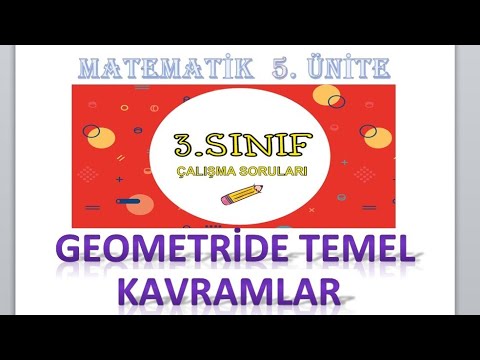 3. SINIF GEOMETRİDE TEMEL KAVRAMLAR 1-8. SORULAR ÇALIŞMA SORULARI  MATEMATİK  (5. ÜNİTE)