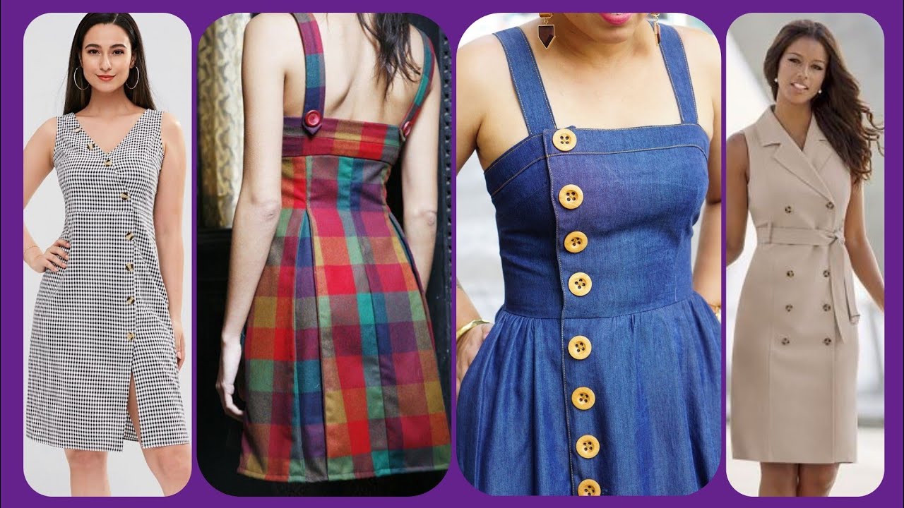 simple very stunning decent frocks slim dress design/ denims dress ...