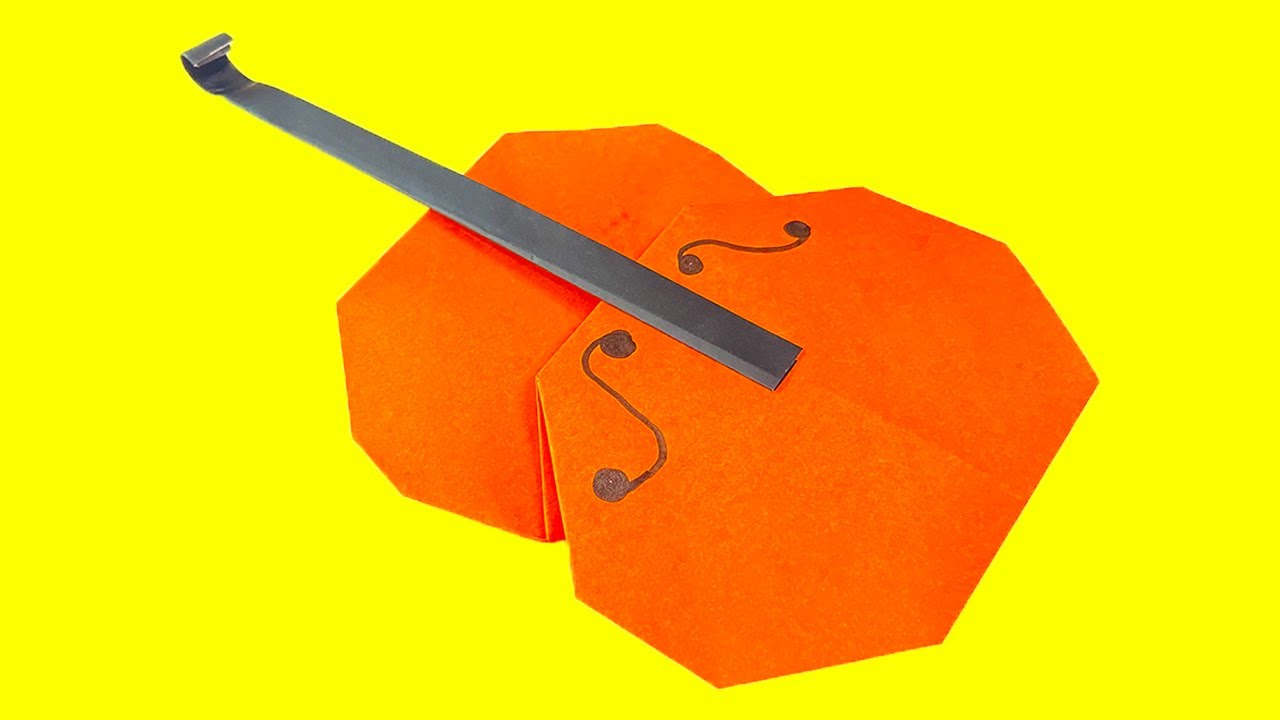 【折り紙】バイオリン 立体 折り方♪[Origami]Easy way to fold violin - YouTube