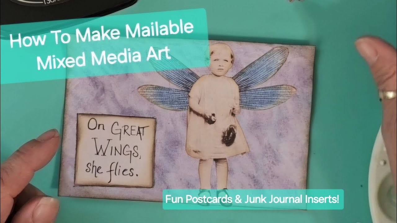 Make Your Own Mailable Post Card Art! #junkjournalideas - YouTube