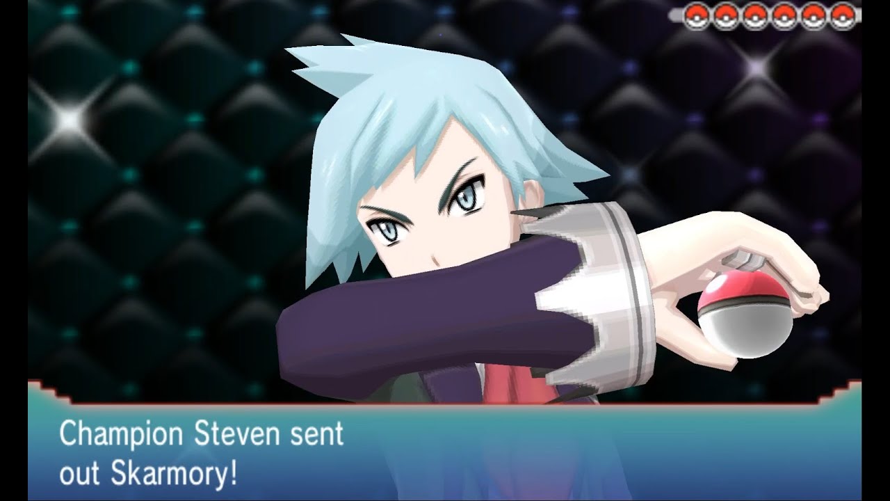 pokemon omega ruby vs champion steven - YouTube