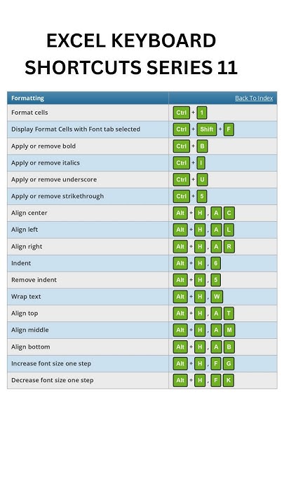 EXCEL KEYBOARD SHORTCUTS SERIES 11 #excel #computereducation #msofficeword #excelmis - YouTube