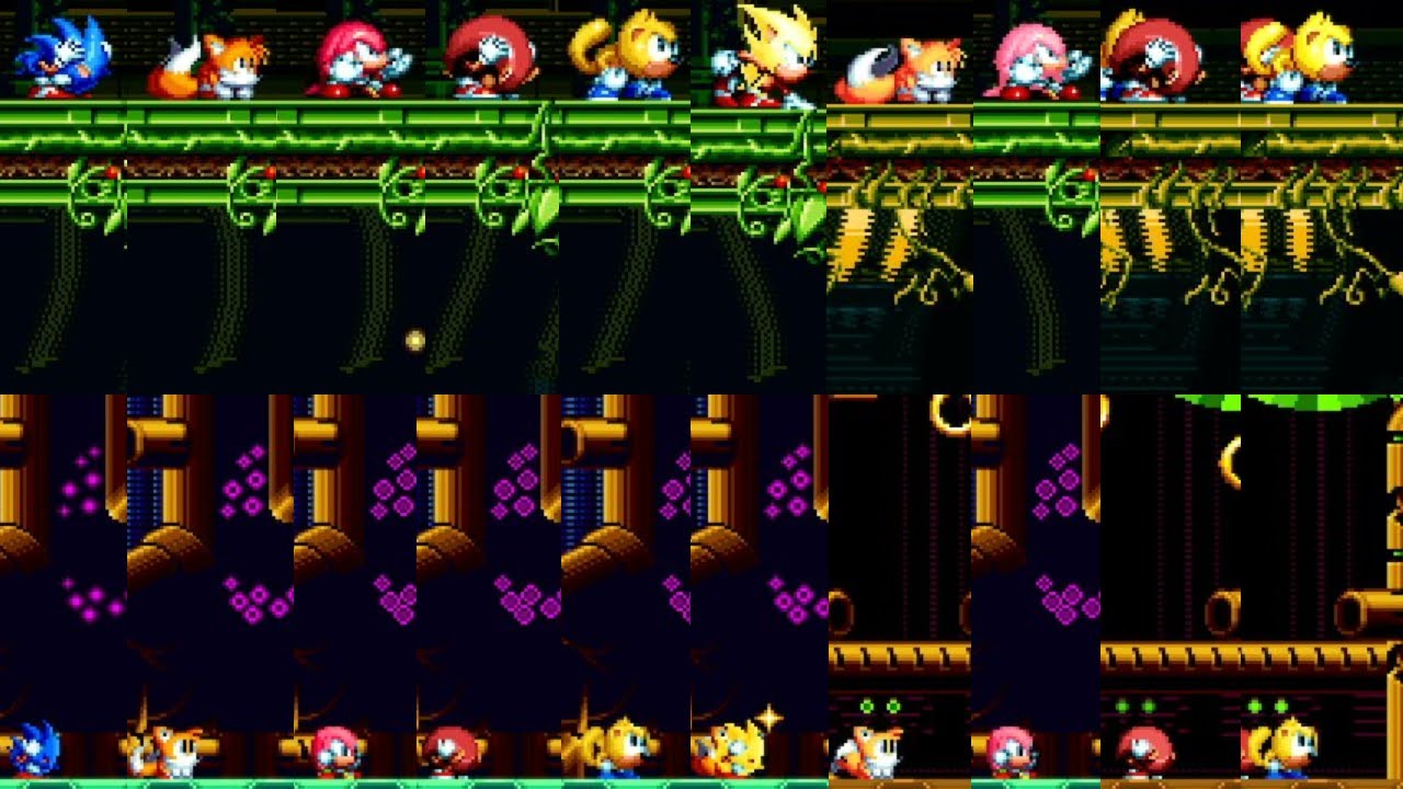 Sonic Mania Plus - All Characters + Super & Chibi Forms Crouching ...