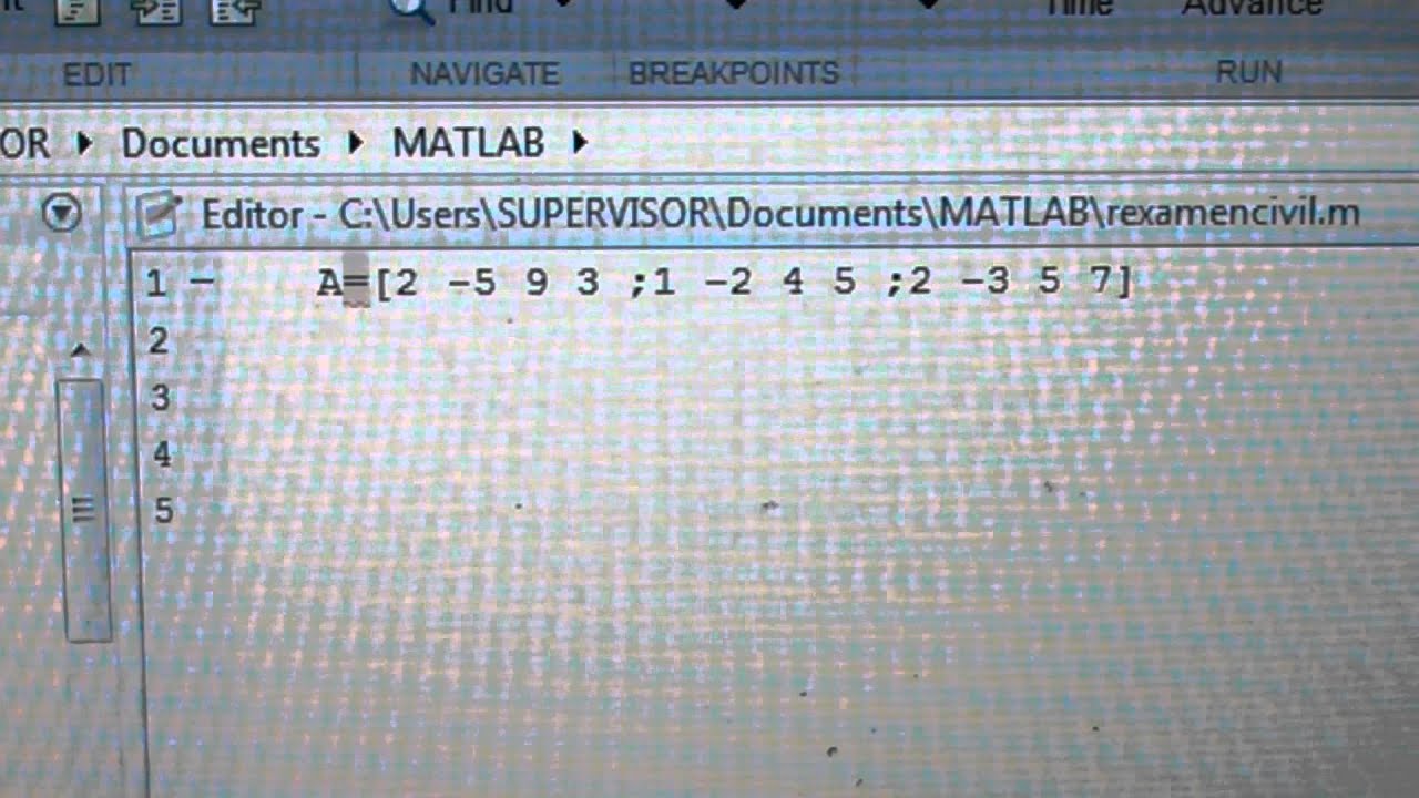 COMO ESCALONAR UNA MATRIZ CON AYUDA DEL MATLAB - YouTube