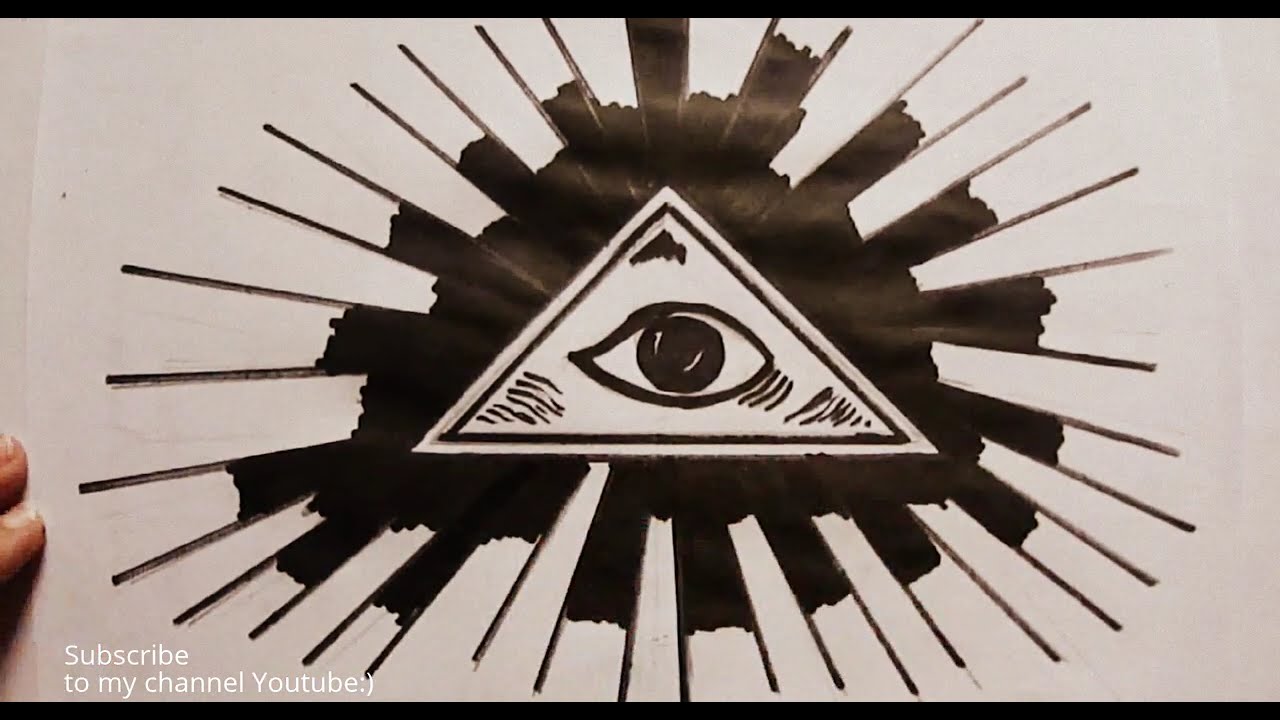 How to draw Mason Pyramid Illuminati (Ehedov Elnur) Как нарисовать ...