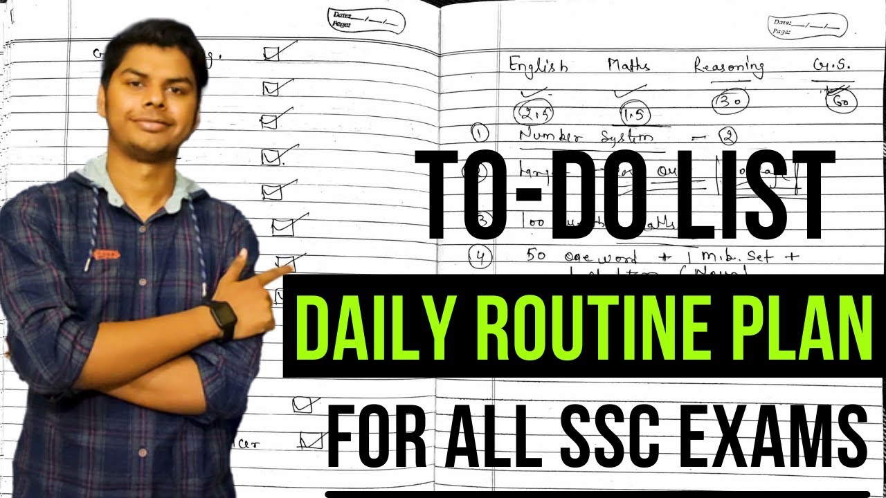 DAILY ROUTINE PLAN FOR SSC CGL, CHSL 2022 | TO DO LIST - YouTube