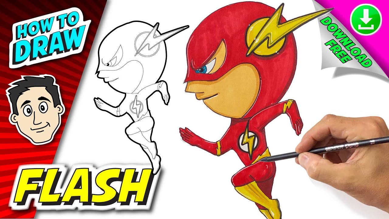 How to Draw THE FLASH | Step by Step | Easy Fun Beginner - YouTube