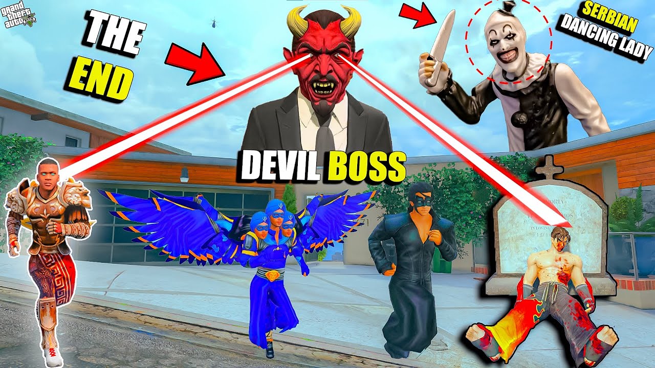 Franklin Help Krrish & Flying jatt To Kill DEVIL BOSS and SERBIAN DANCING LADY in GTA 5 | (THE ...