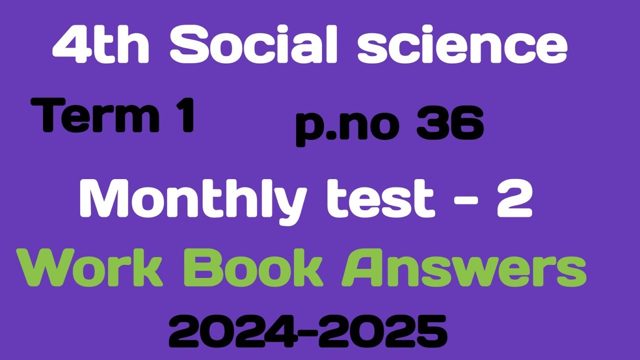 2024 - 2025 social science/ term 1/ monthly test-2/ 4th standard/work ...