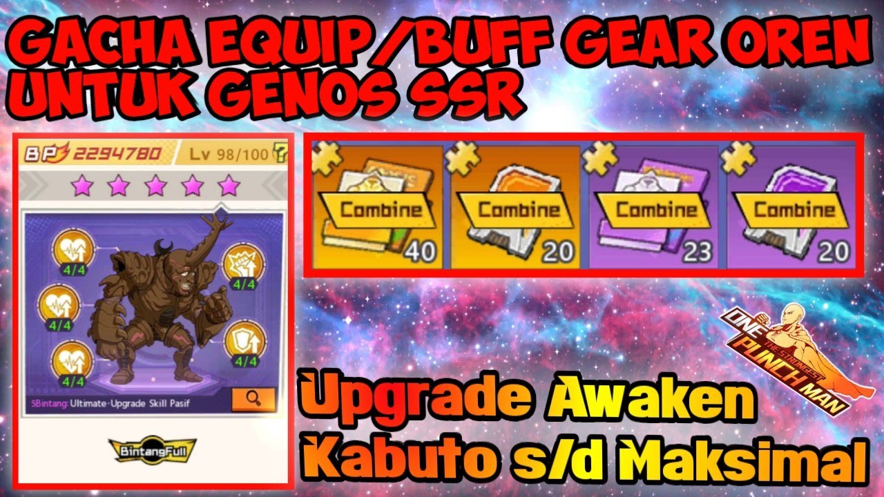 Gacha Equip/Buff Gear Orange & Upgrade Kabuto s/d Maksimal | OPM The ...