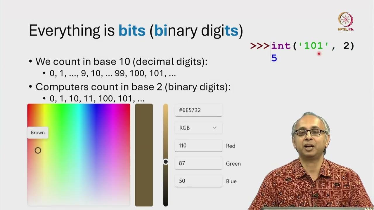 Lec 19 Binary digits (bits) - YouTube