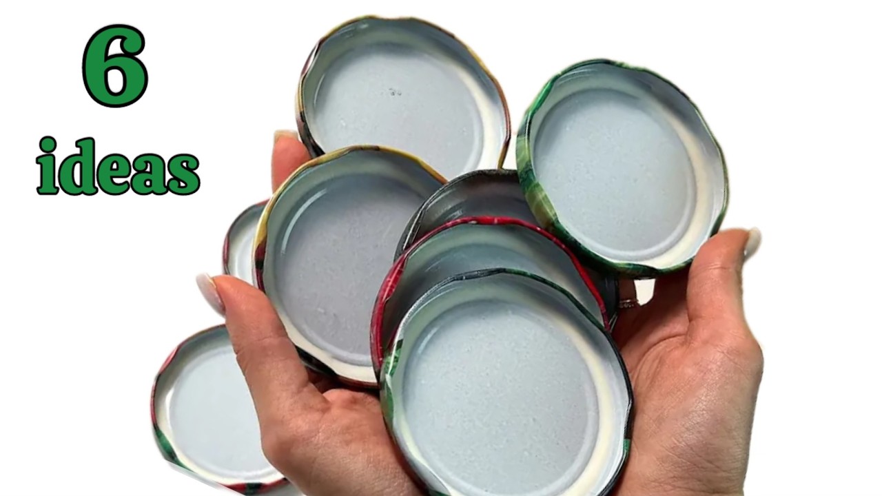 6 Super Ideas with Recycled Glass Lids/Home Decor/ASMRDIY!!!♻️🥰 - YouTube