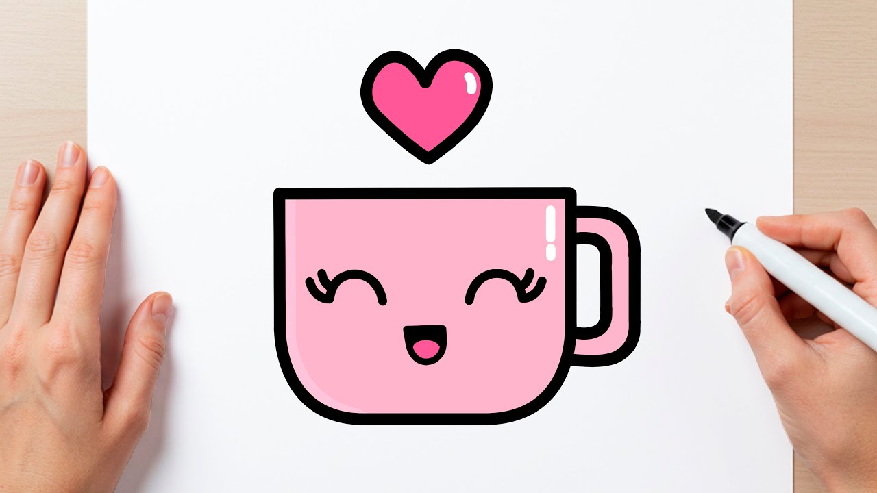How to Draw a Cute Cup Simple & Easy for Kids - YouTube