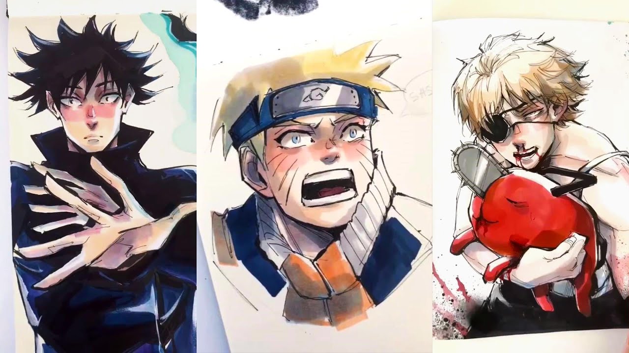🖌️🎨Art drawing tiktok compilations ~ 😍Anime #188 - YouTube