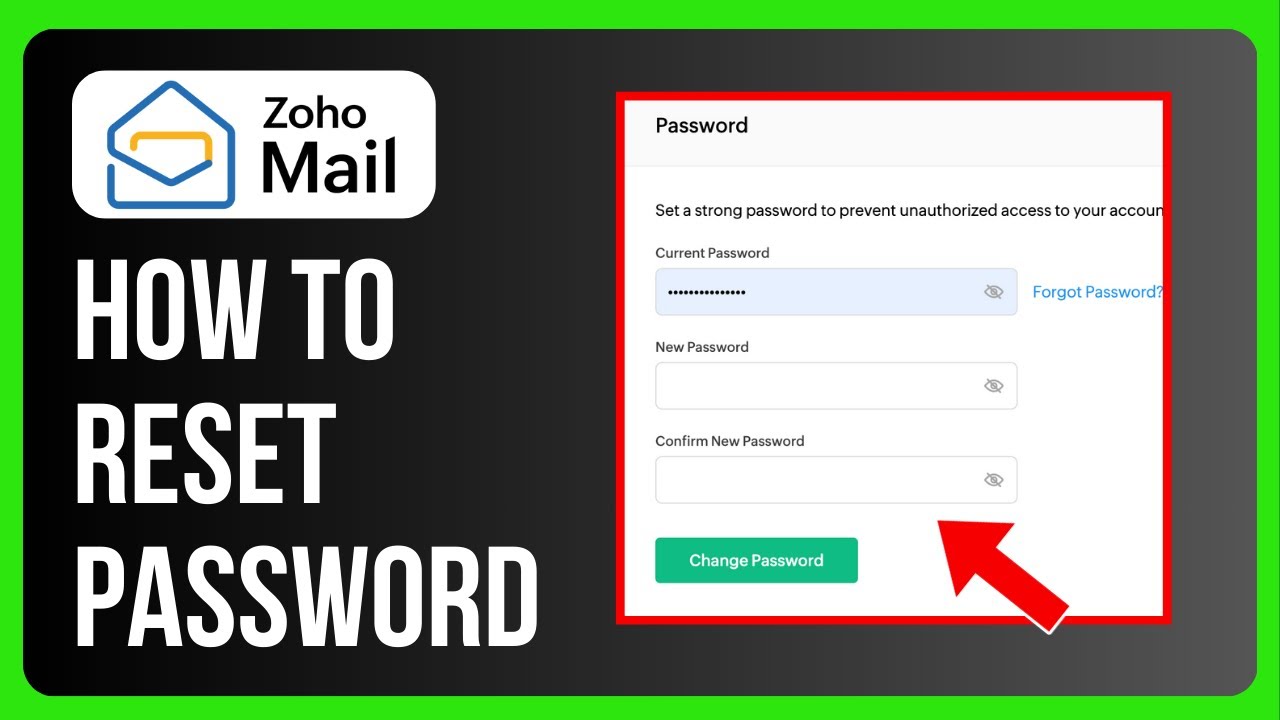 How to Reset Password in Zoho Mail - YouTube