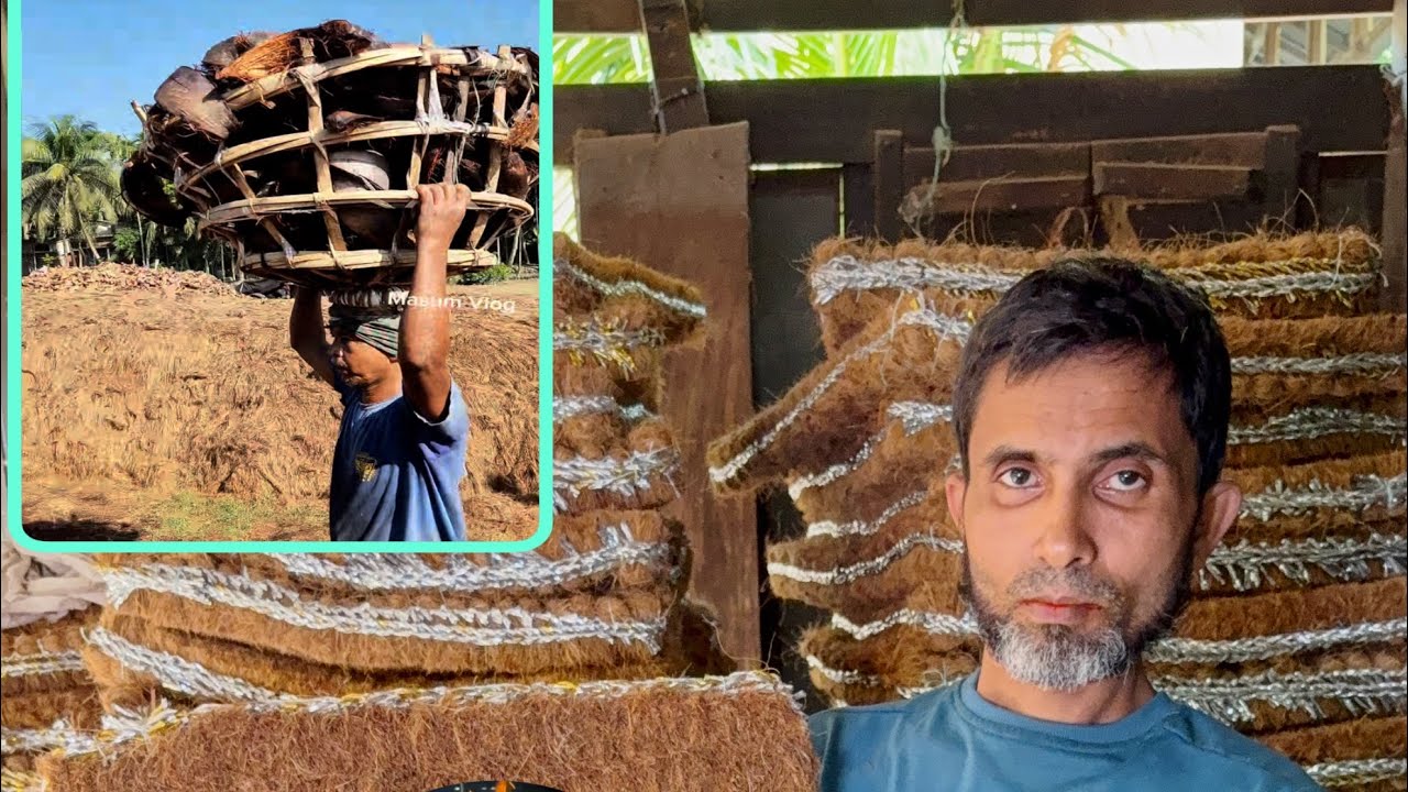 Watch how to make amazingly designed slippers using discarded coconut ...