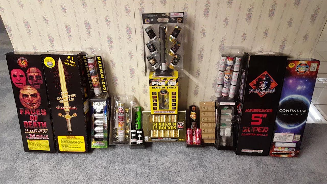 2018 Canister Shell Comparison (Fireworks) Demo - 17 Shells (W. Class/P ...