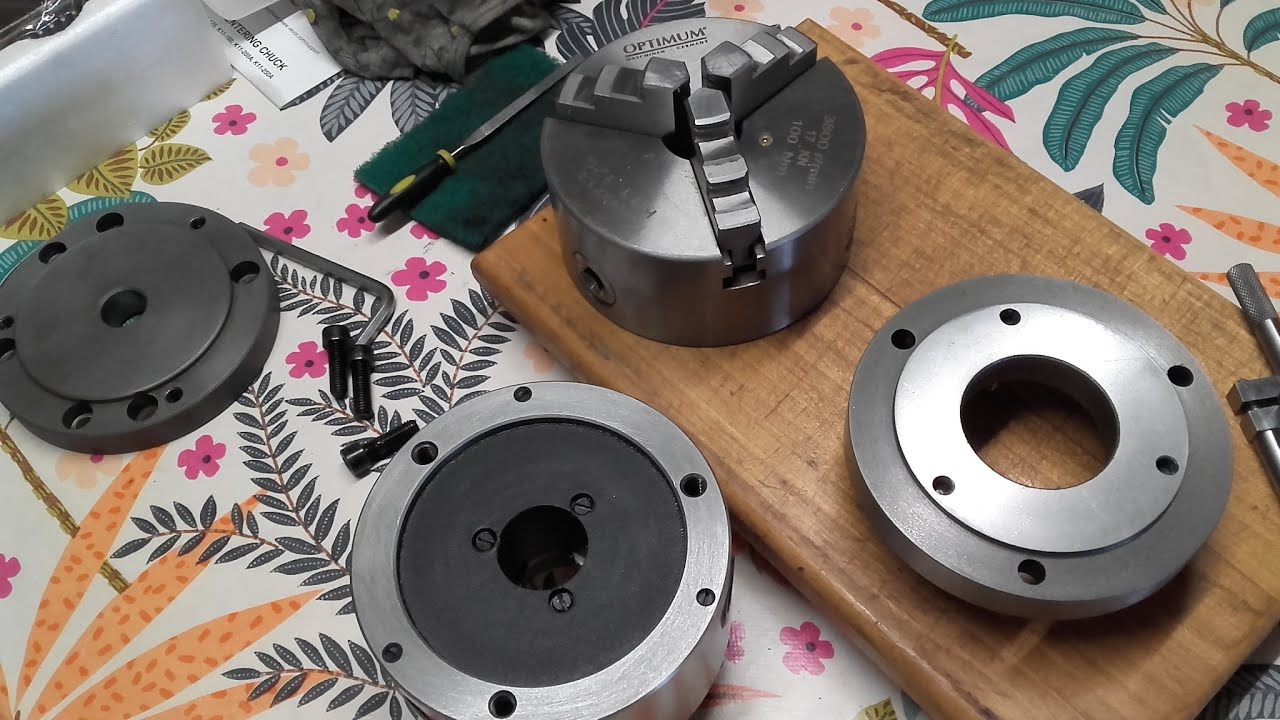 (suite) préparation mandrin 125mm VEVOR et mise en place sur tour à ...