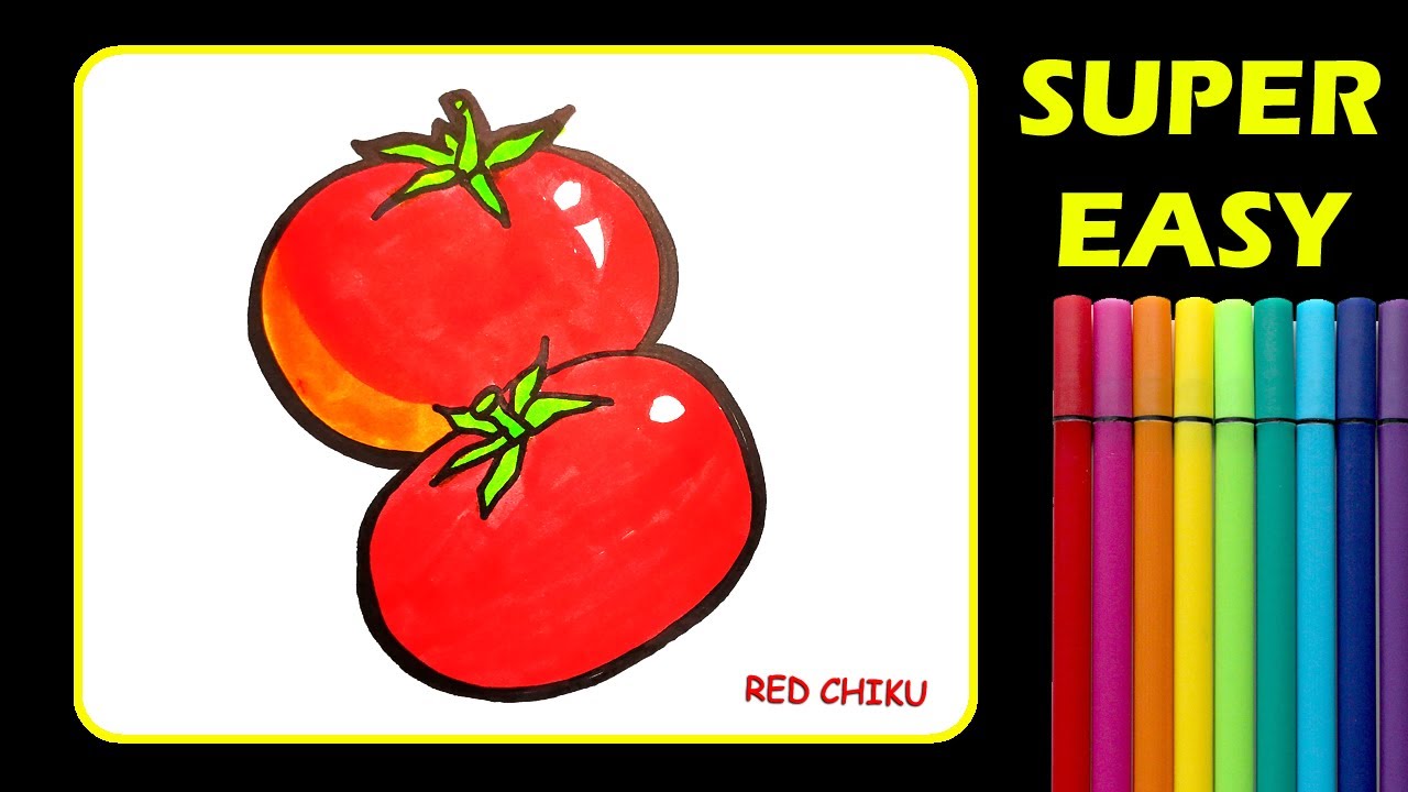 Tomato Drawing For Kids