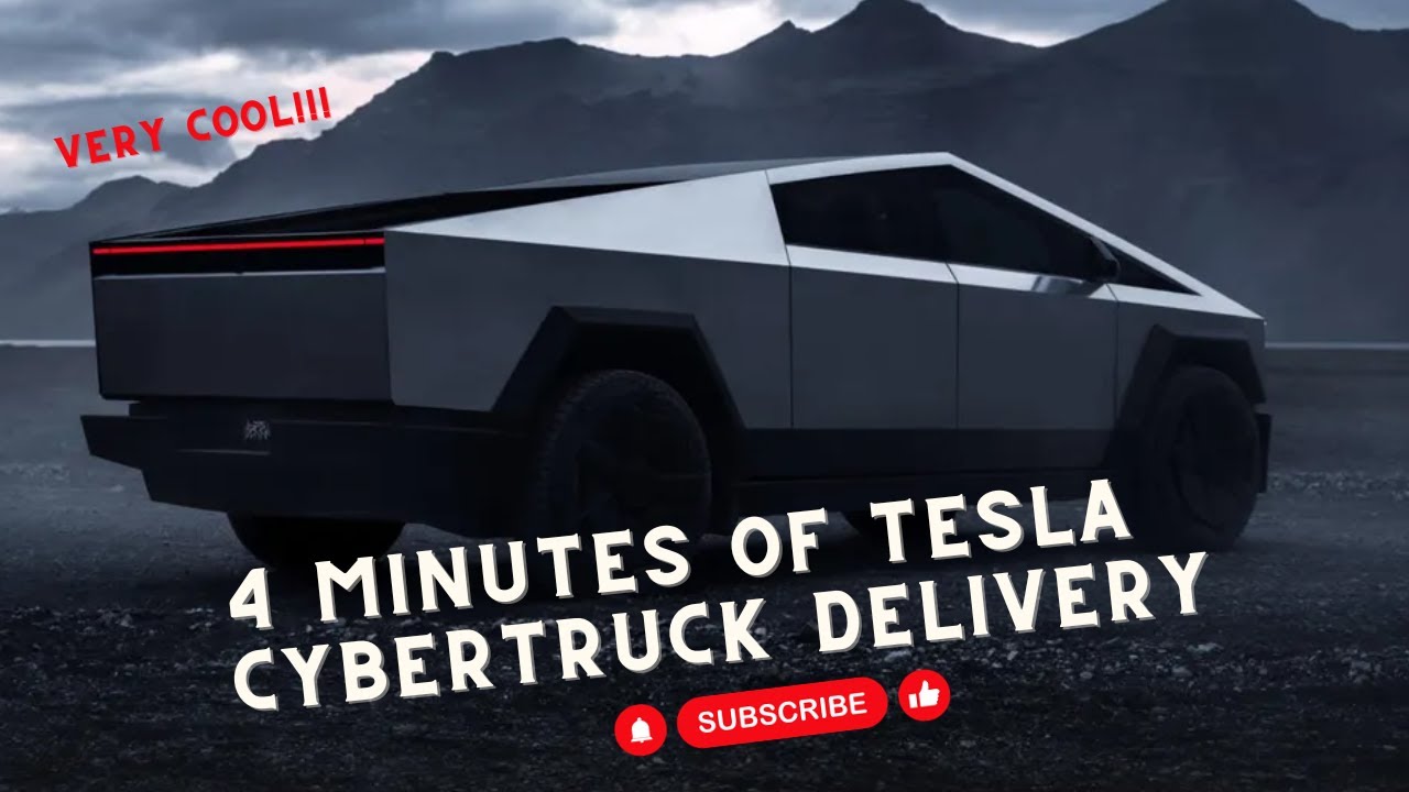 4 minutes of Tesla Cybertruck delivery - YouTube