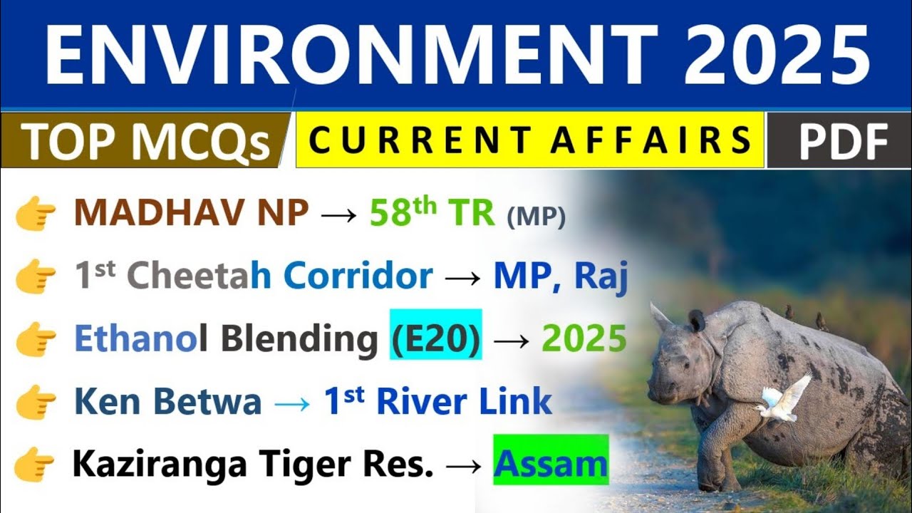 ENVIRONMENT 2025 CURRENT AFFAIRS | ENVIRONMENT & ECOLOGY 2025 | CURRENT ...
