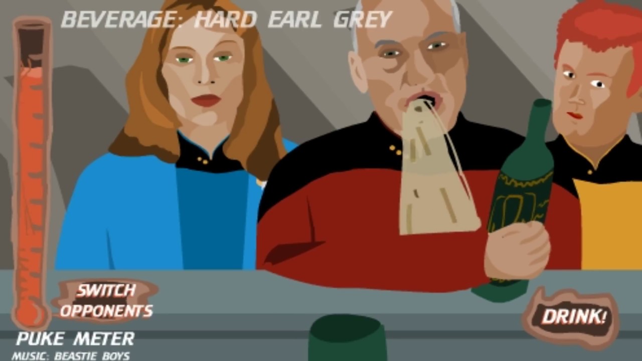 DRINKING WITH STARFLEET AND WATCHING PICARD PUKE HIS BRAINS OUT - YouTube