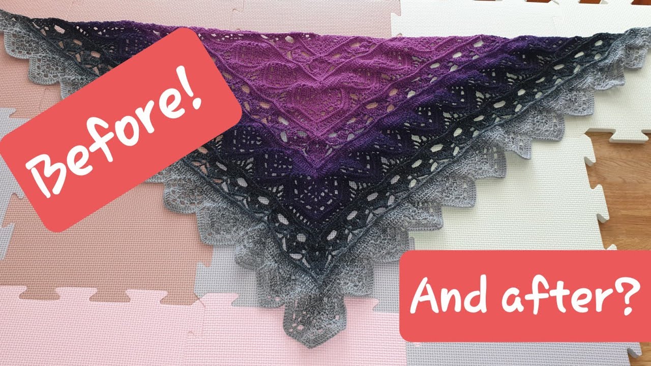 My first time blocking!! CeylonTea Shawl (and some behind the scene ...