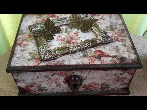 How to decorate a box with plain paper? #decoupage #dekupaz - YouTube
