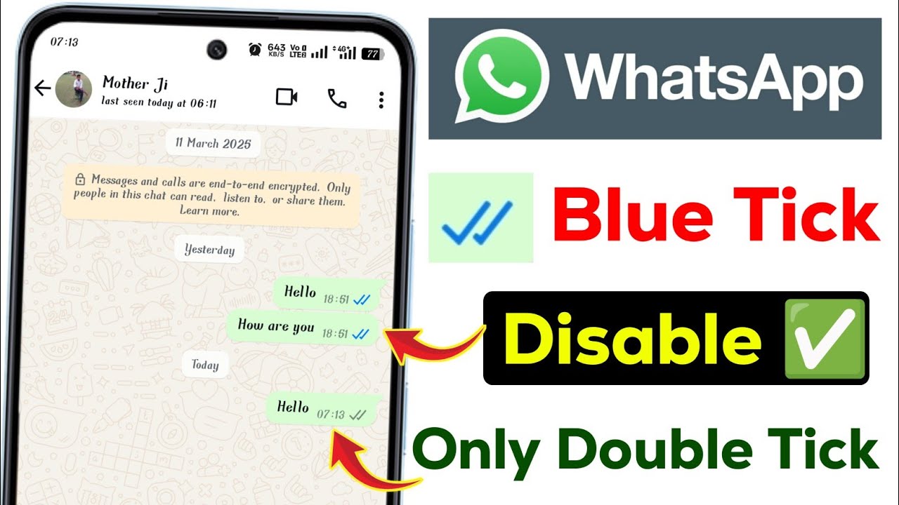 whatsapp blue tick disable || whatsapp message seen but no blue ticks ...
