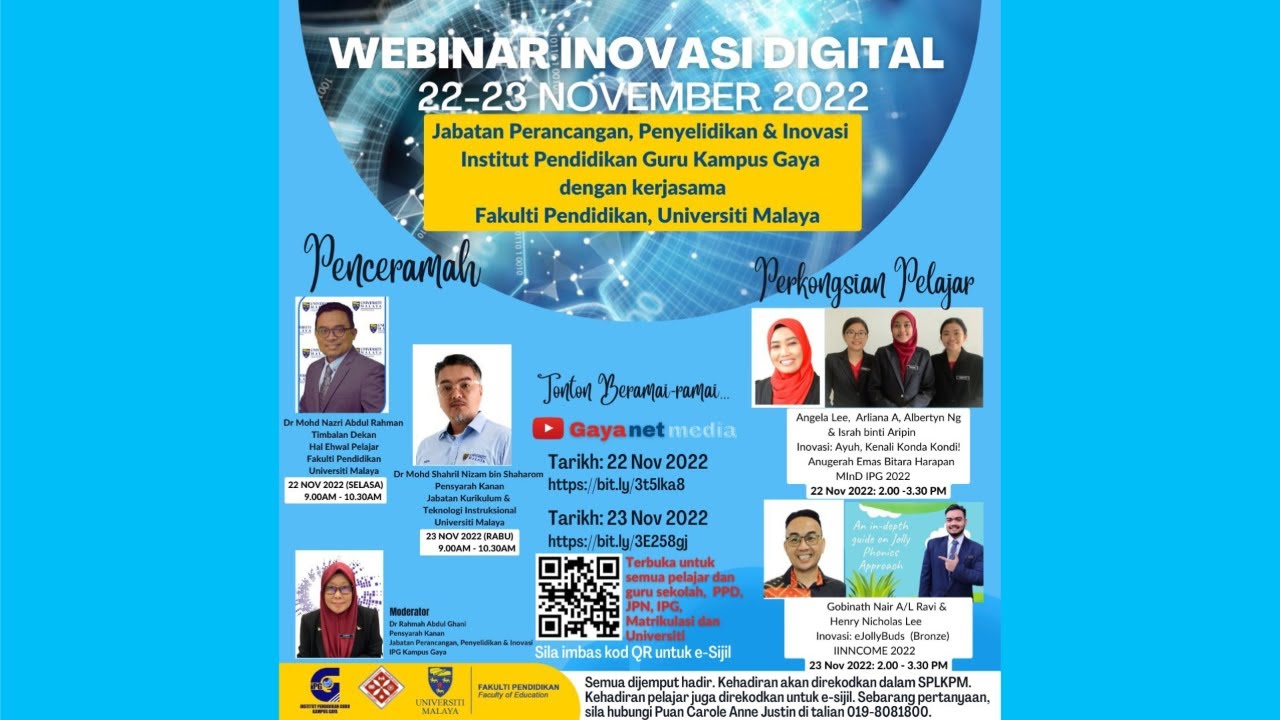 WEBINAR INOVASI DIGITAL (KID@IPG KAMPUS GAYA) 2022 [DAY 1] - YouTube
