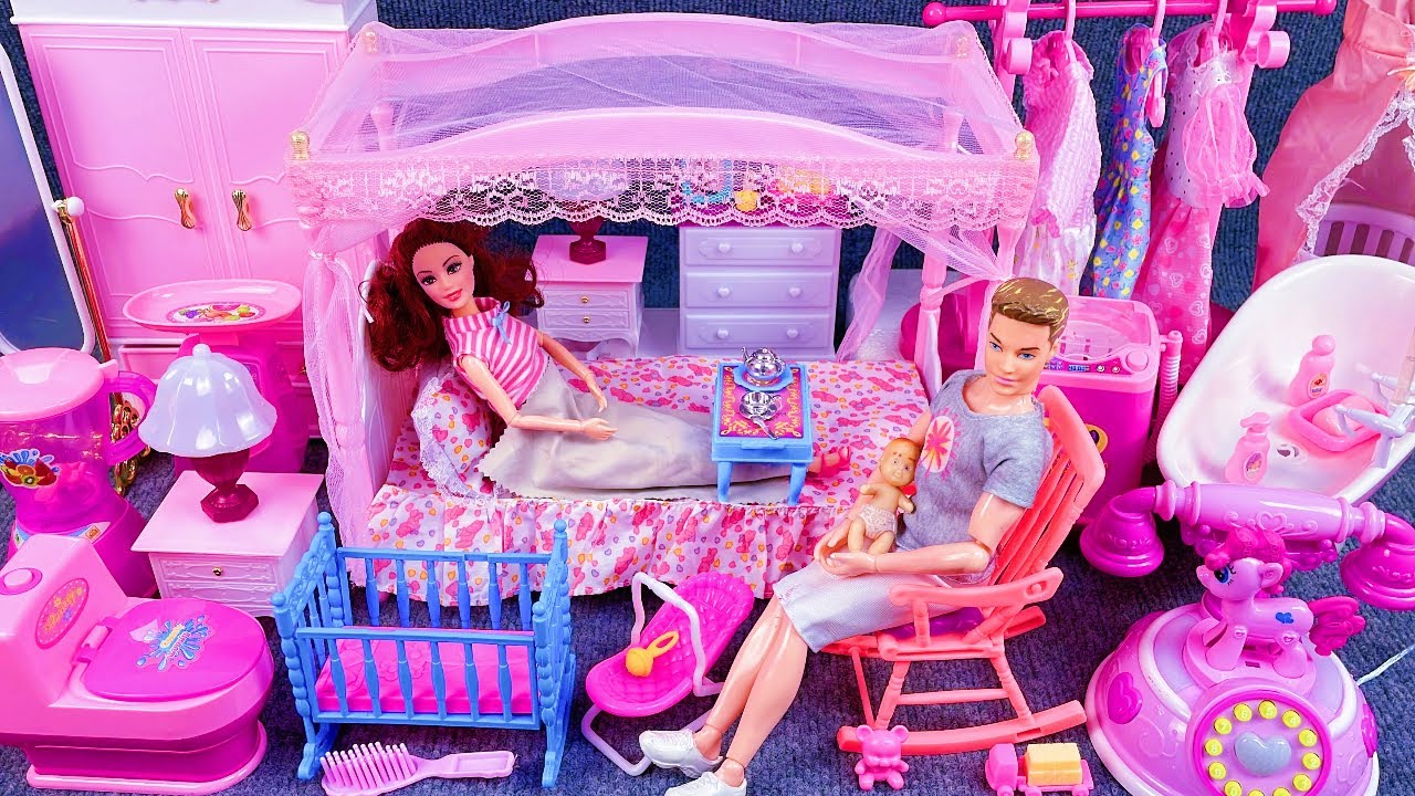 10 Minutes Satisfying with Unboxing Pink Princess House Family Play Set ...