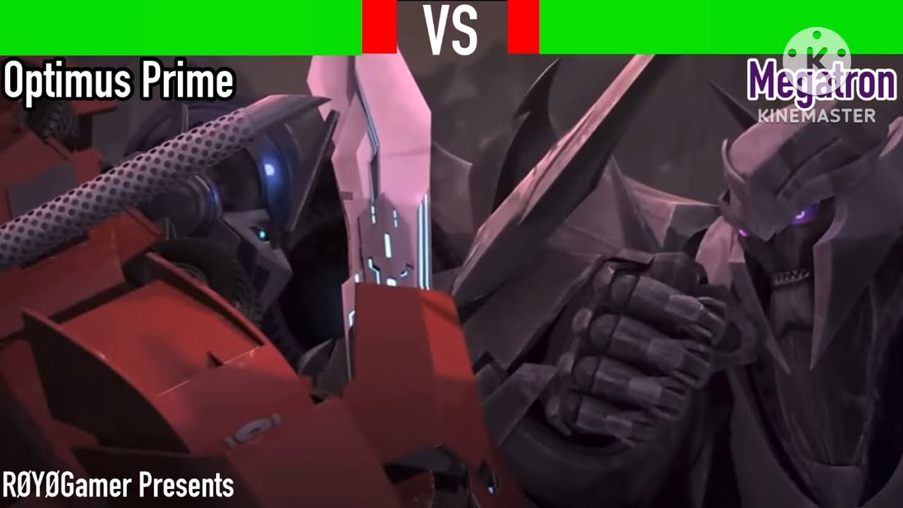 TFP (2010) Optimus Prime vs Megatron (Volcano Fight) (With Healthbars ...