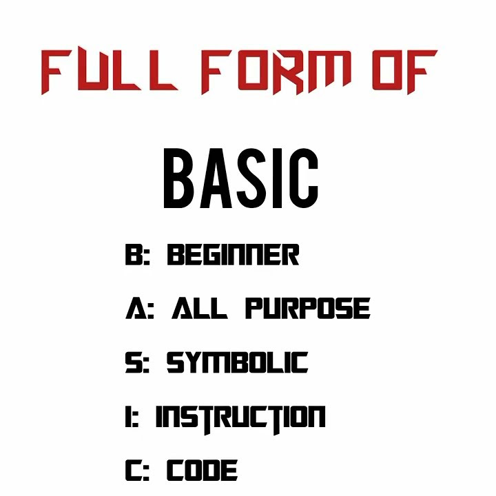 BASIC Stand for: Beginner All Purpose Symbolic Instruction Code || #short - YouTube