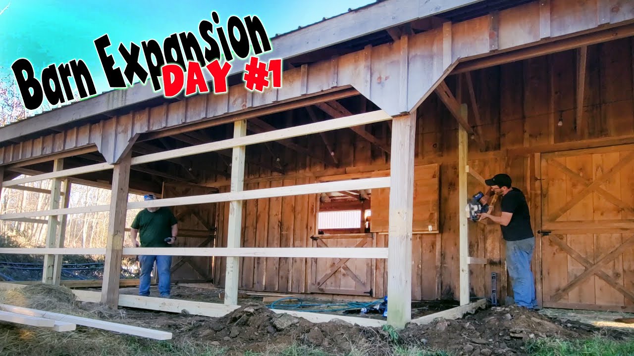 Barn Addition Day 1 - YouTube