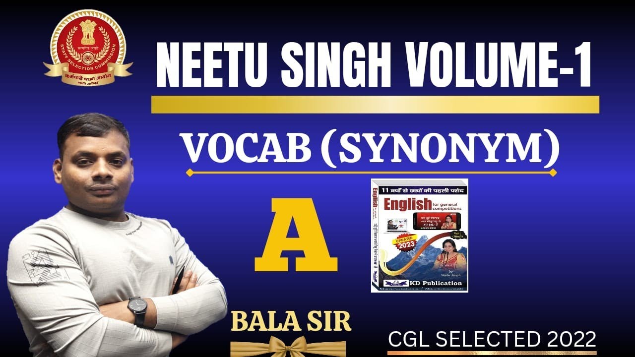 Important Vocab Words (Neetu Singh Volume -1 ) || By bala sir -CGL ...