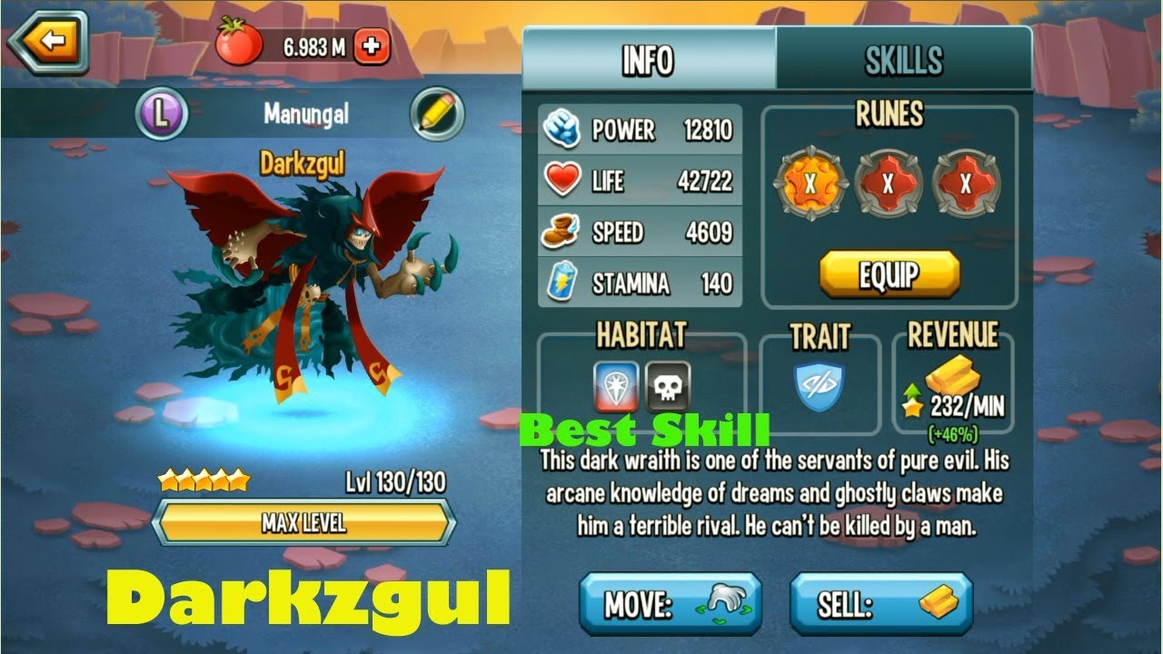 Monster Legends - Darkzgul level 1 to 130 review combat PVP - Best ...