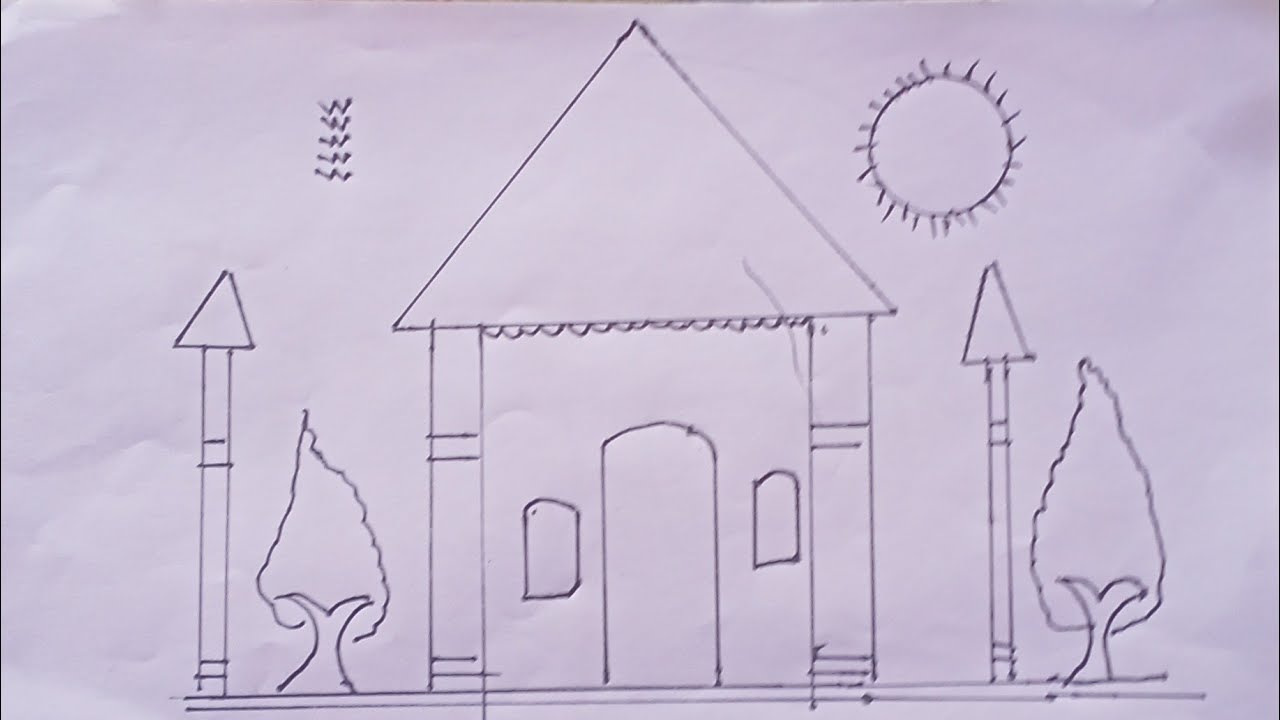 How to draw a School Drawing step by step easy Drawing butiful Drawing ...