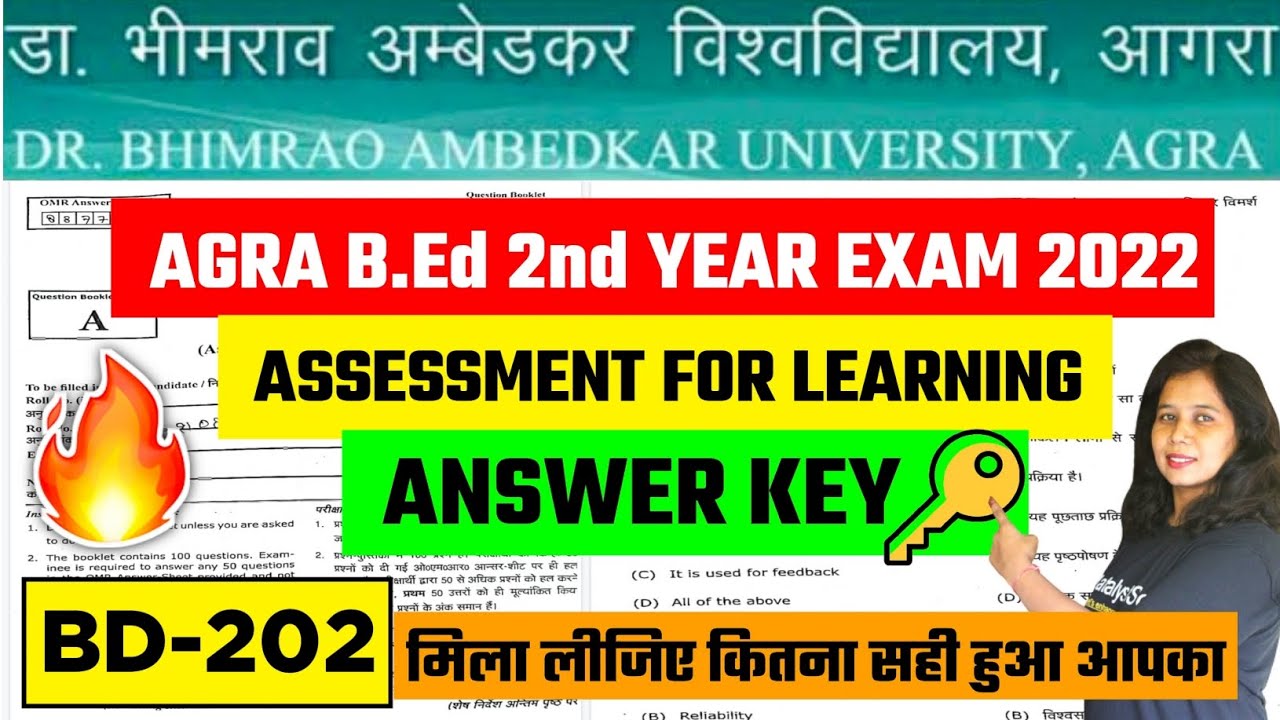 BD-202 Answer Key🔑 | Agra University B.ed 2nd Year Exam 2022 ...