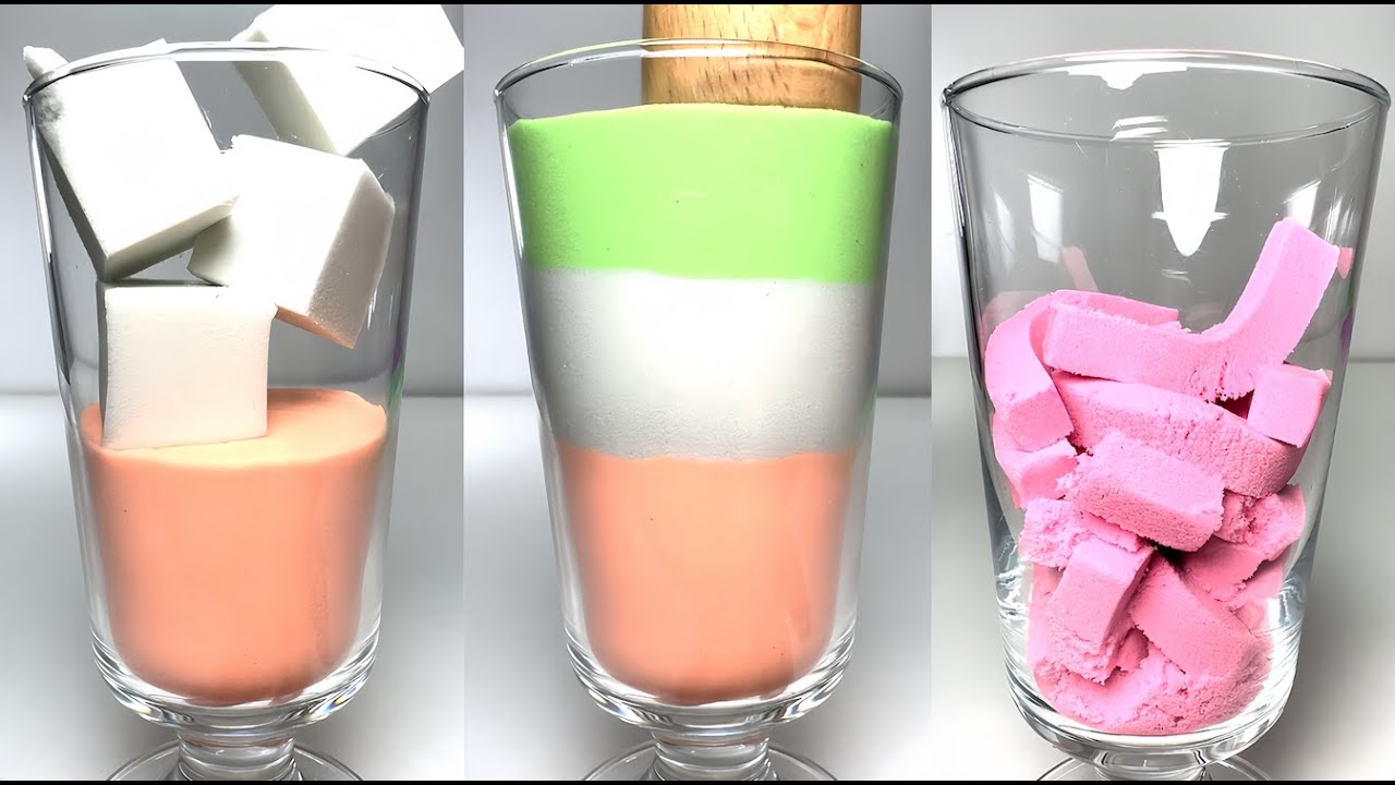 Very Satisfying and Relaxing Kinetic Sand, drop and squish - YouTube