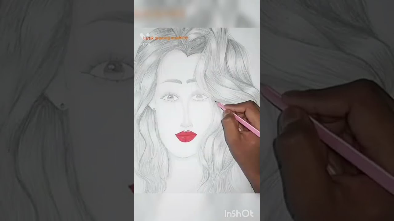how to draw a girl pencil sketch for beginners @Kartik drawing academy ...