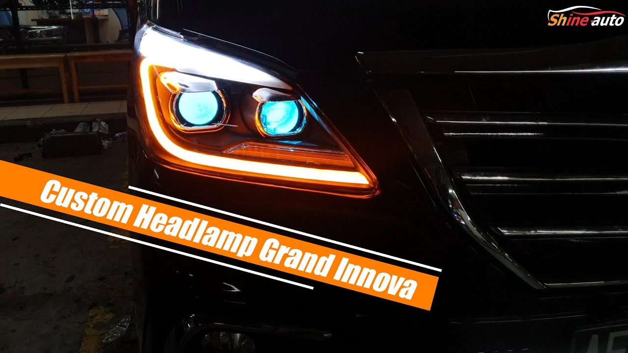 Custom Headlamp Grand Innova Aftermarket tambah Projector dan Devil Eye ...