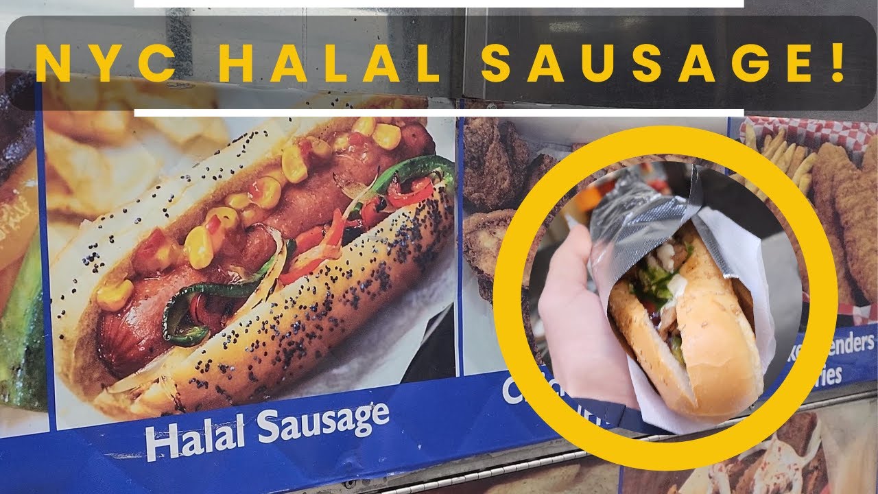 NYC Halal Sausage Review!! | NYC Hot Dog Stands - YouTube