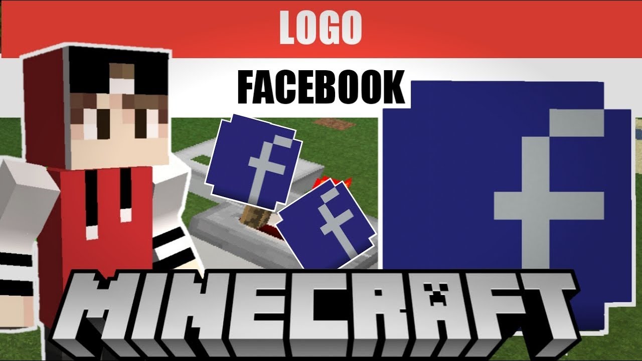 CARA MEMBUAT LOGO FACEBOOK | MINECRAFT PE - YouTube