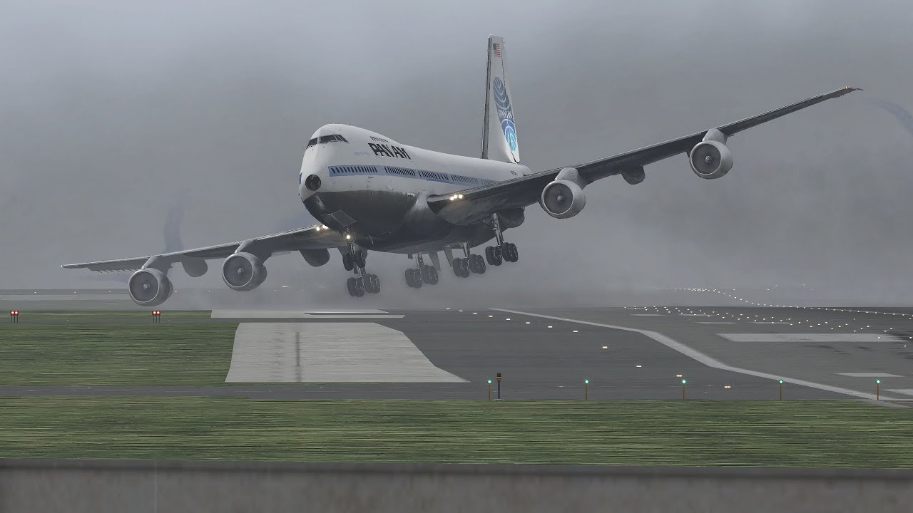 Boeing 747 Takes Off Sideways In Extreme Crosswind| XP11 - YouTube