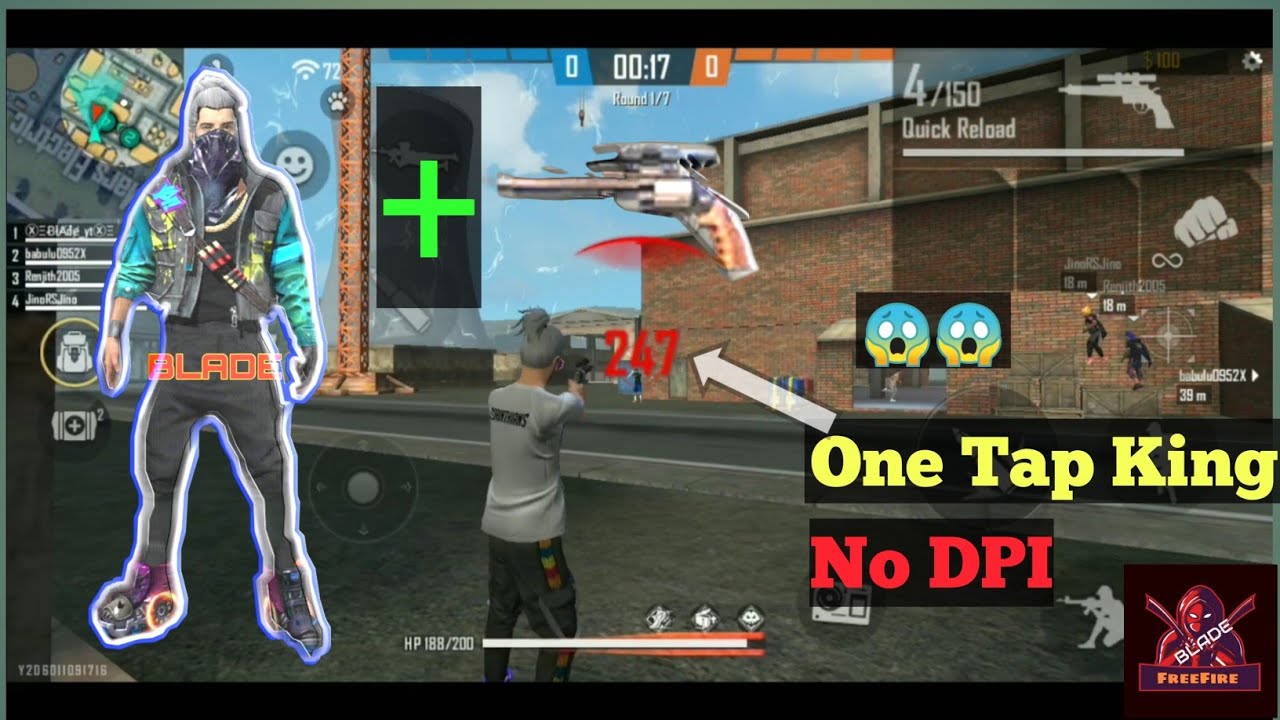 FREE FIRE BEST ONE TAP HEADSHOT MOBILE PLAYER😱(no dpi)/// BLADE ...